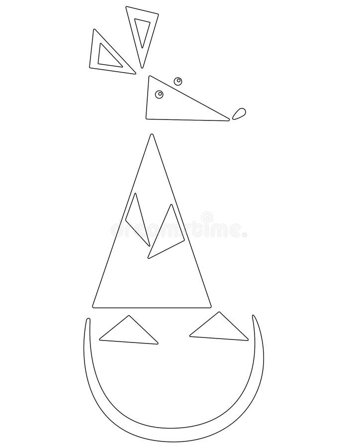 Mouse Made of Triangles, a Funny Animal Made of Geometric Shapes - a ...