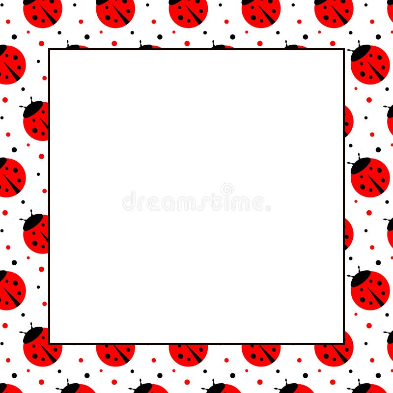 Funny Cartoon Frame Ladybugs for Event, Birthday Party, Baby Shower ...