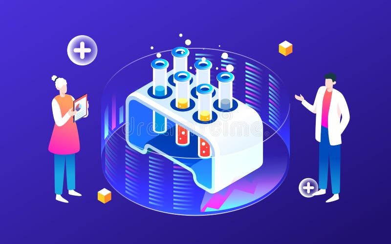 People are Developing New Drugs, Technology Medical Treatment, Vector ...