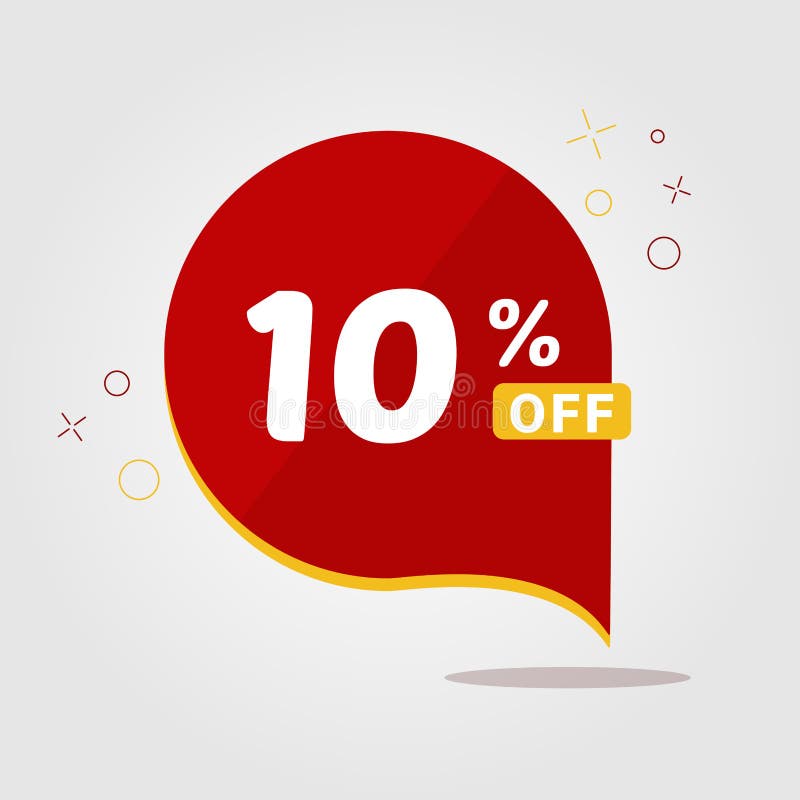 Red Sticker with 10 Off. Promo Tag. Stock Vector - Illustration of ...