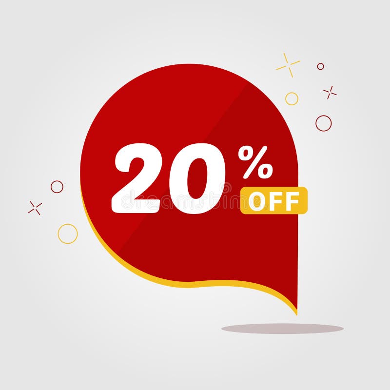 Red Sticker with 20 Discount Offer Price Tag. Discount Symbol. Promo ...