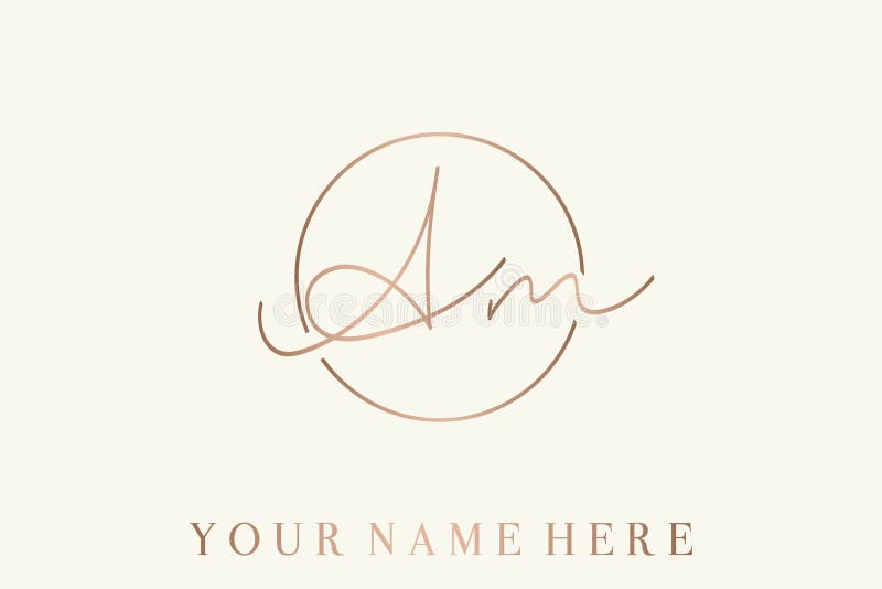 Am Monogram. Calligraphy Letter a, Letter M Signature Logo. Stock ...