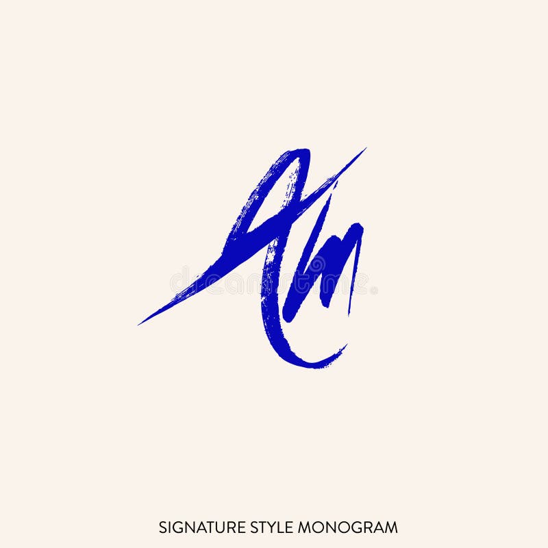 Am Monogram. Calligraphy Letter a, Letter M Signature Logo. Stock ...