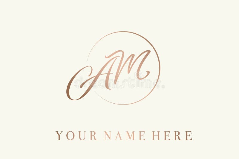 Am Monogram. Calligraphy Letter a, Letter M Signature Logo. Stock ...