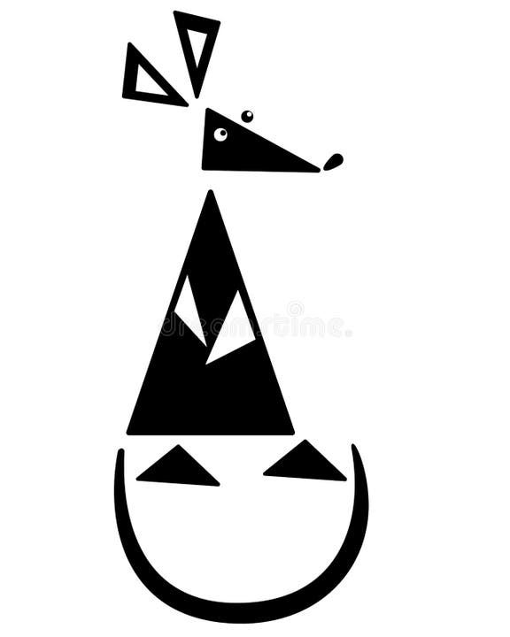 Rat from Triangles, Funny Animal from Geometric Shapes - Vector ...