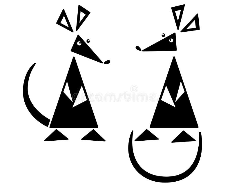 Mice from Triangles, Funny Animal from Geometric Shapes - Vector ...