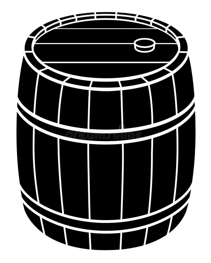 Wooden Barrel with Cork - Vector Silhouette Element for Logo or ...