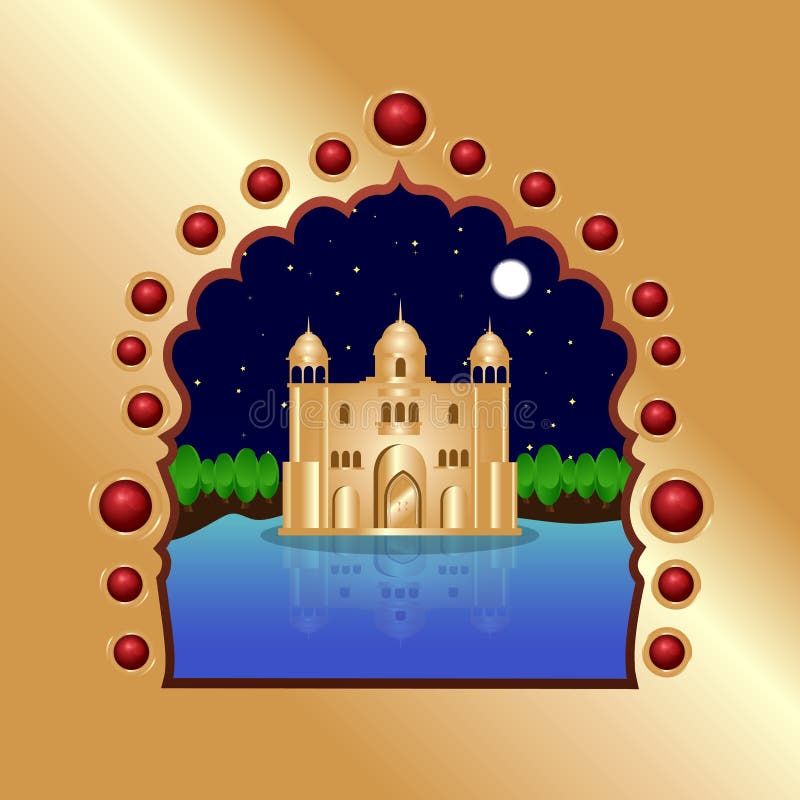Beautiful Palace Vector Art, 2d Background Design Stock Vector ...