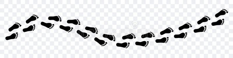 Human Footprints. Black Vector Footprints Isolated on Transparent ...