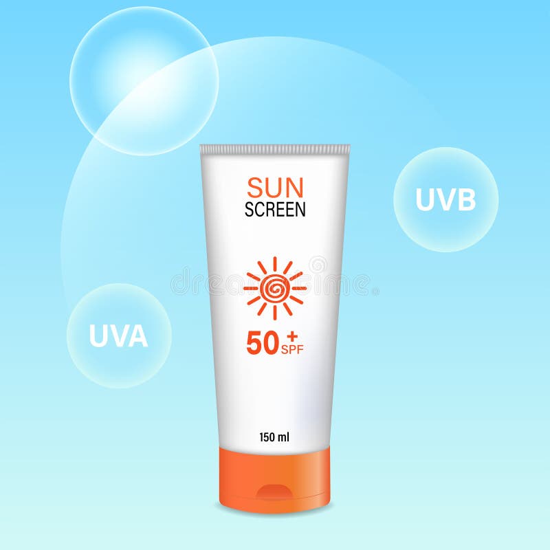 A Template for an Advertising Poster with Sunscreen. Stock Illustration ...
