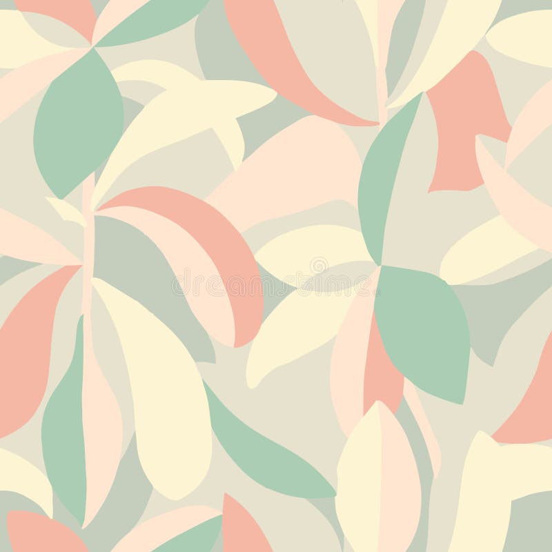 Vector Nature Abstract Leaf Themed Illustration Seamless Repeat Pattern ...