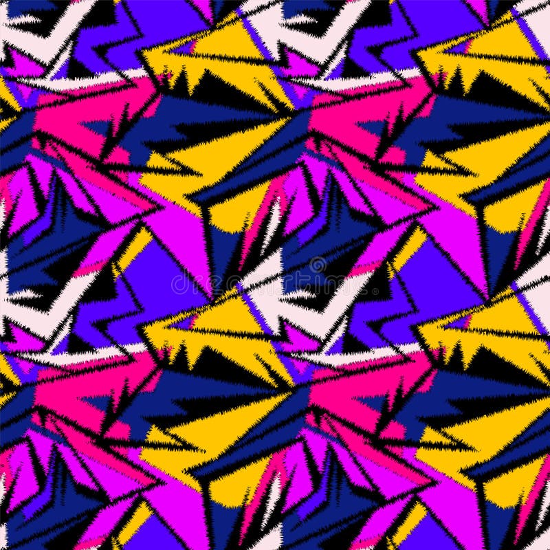 Seamless Abstract Urban Pattern with Curved Geometry Elements Stock ...