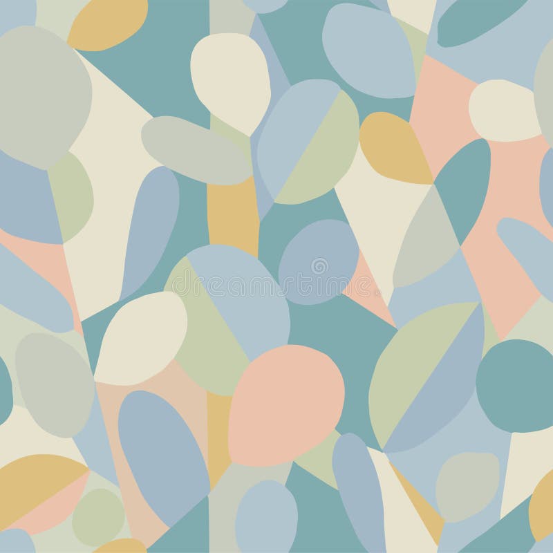 Vector Abstract Geometric Rounded Leaf Shape Illustration Seamless ...