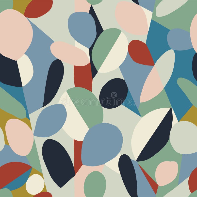 Vector Abstract Geometric Rounded Leaf Shape Illustration Seamless ...