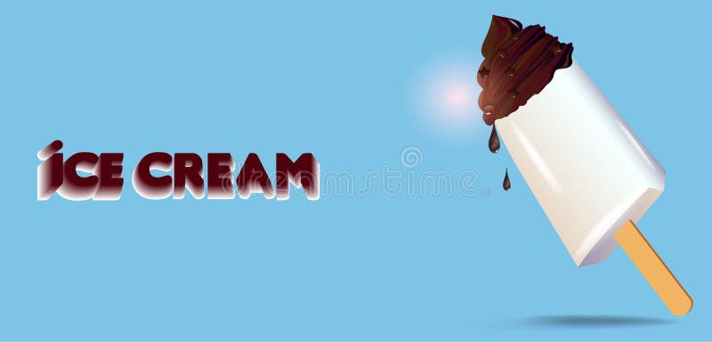 Vanilla Ice Cream in Chocolate. Banner Template Stock Vector ...