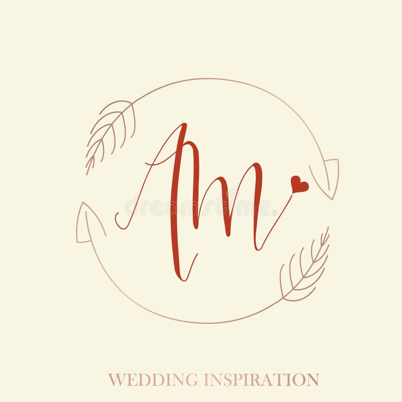 Am Monogram. Calligraphy Letter a, Letter M Signature Logo. Heart Love ...