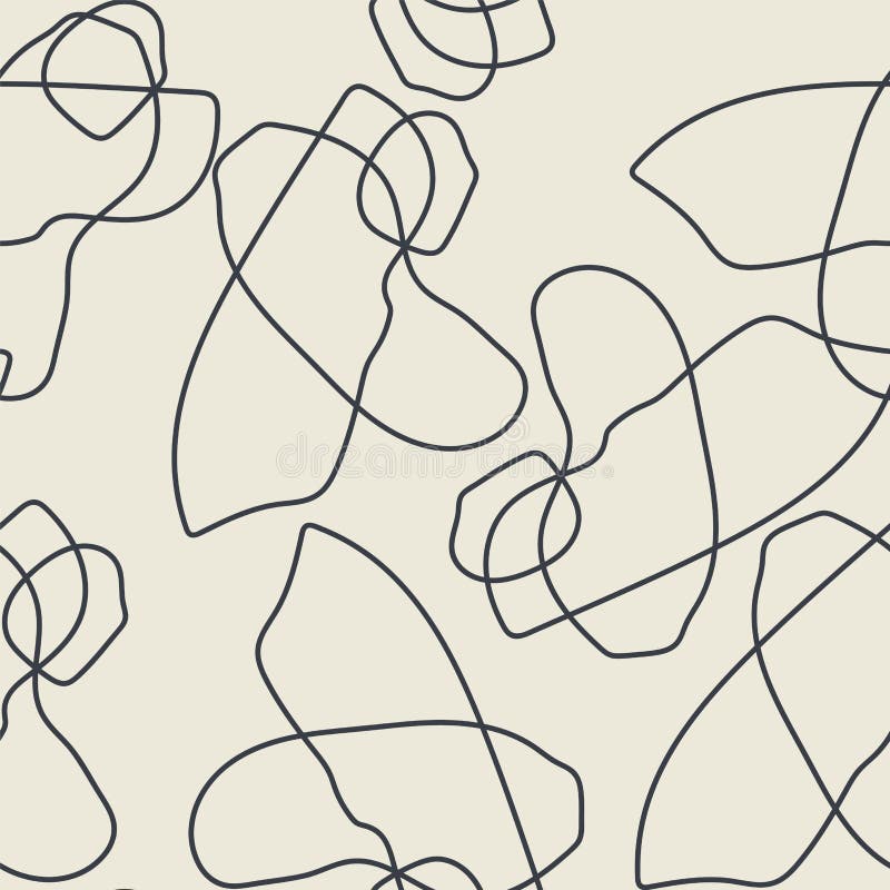 Seamless Abstract Decorative Pattern with Line Elements Stock ...