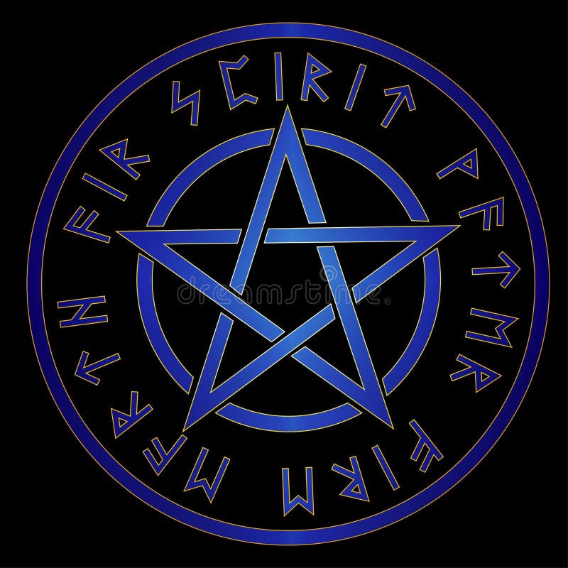 Wiccan Pentagram, Pentacle, Rune Elder Futhark, Talisman, Amulet ...