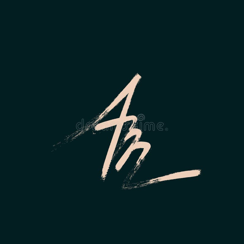 Am Brush Script Monogram. Calligraphy Letter a, Letter M Signature Logo ...