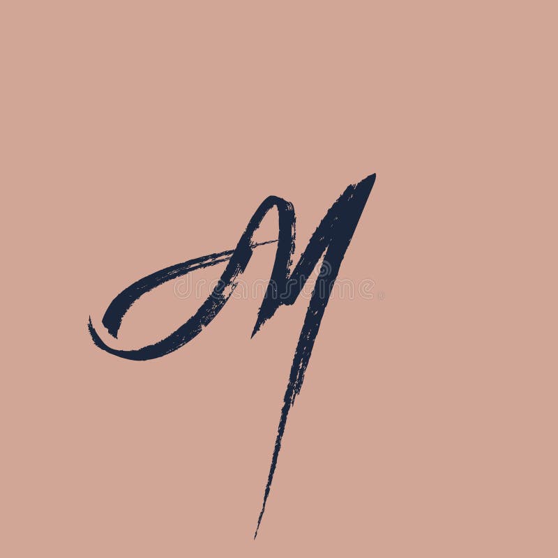 Am Brush Script, Charcoal Monogram. Calligraphy Letter a, Letter M Logo ...
