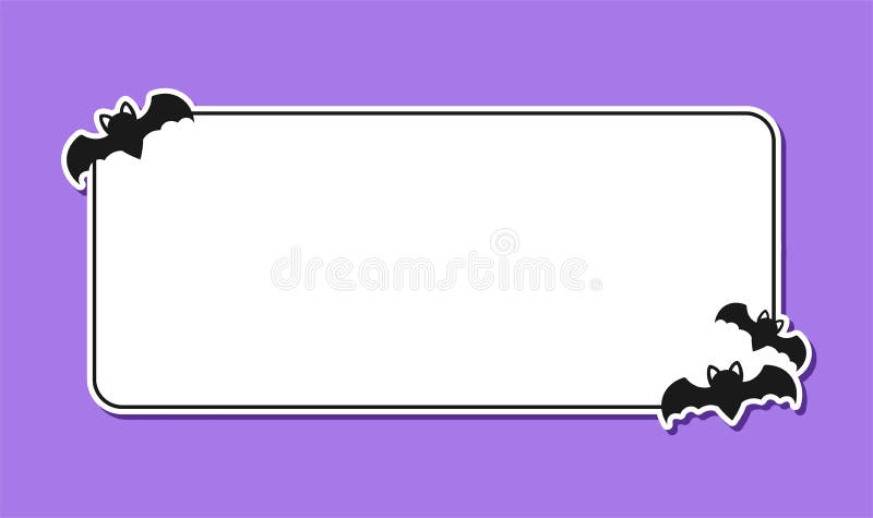 Bats Rectangle Border Frame Template. Halloween Theme Frames Stock ...