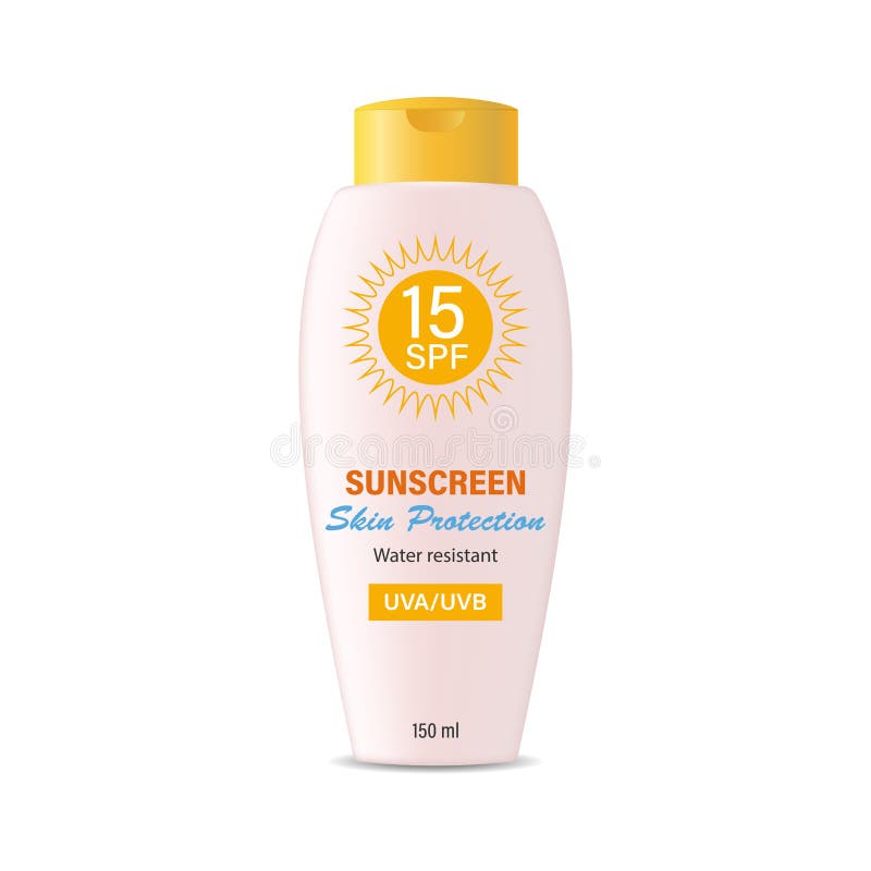 Sunscreen. Vector Illustration of a Realistic Bottle of Sunscreen ...