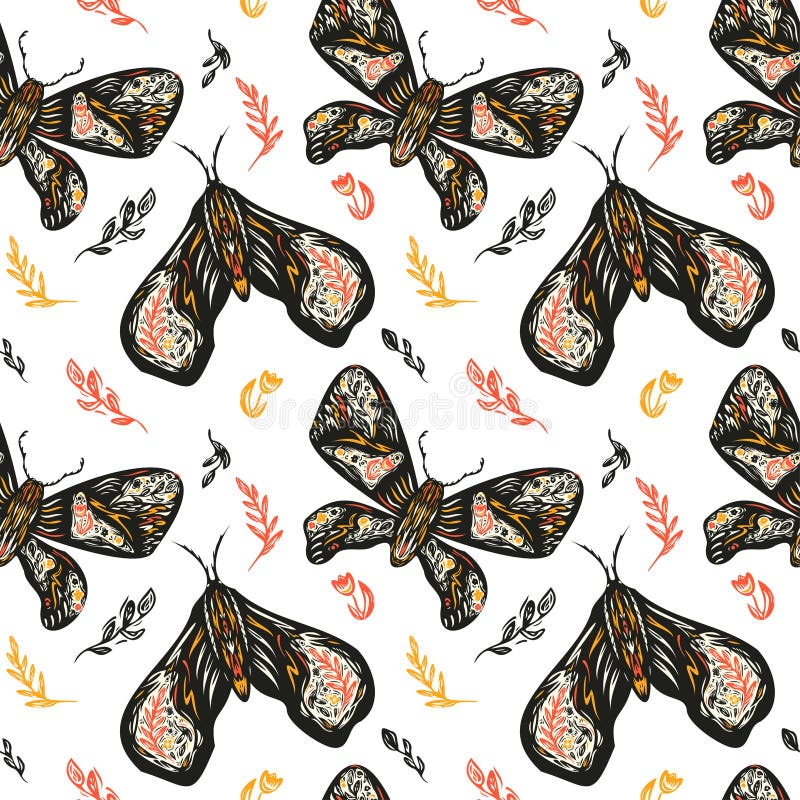 Hawk Moth Pattern Stock Illustrations – 119 Hawk Moth Pattern Stock ...