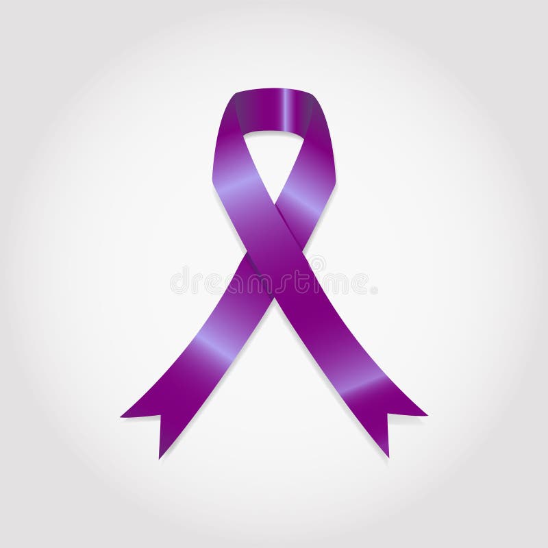 Purple Ribbon As Symbol Dementia Awareness Stock Vector - Illustration ...