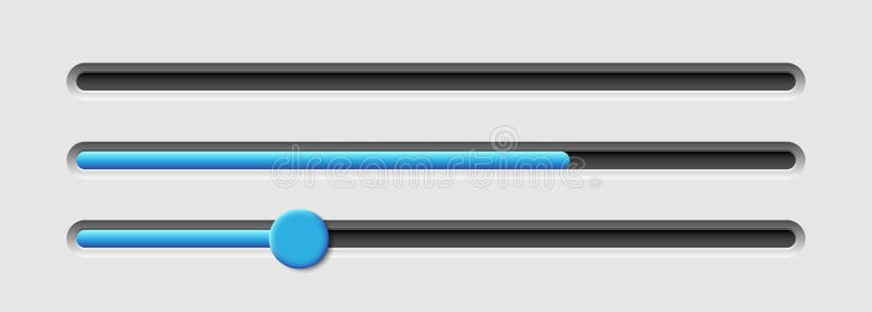 Slider and Loading Bars Set Stock Vector - Illustration of panel ...