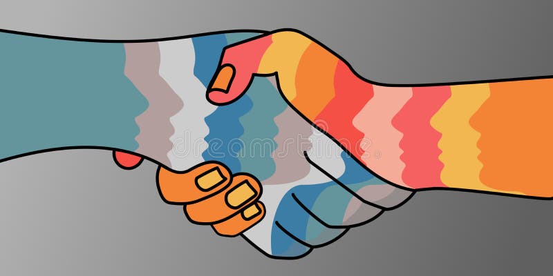 Racial Unity Handshake Stock Illustrations – 126 Racial Unity Handshake ...