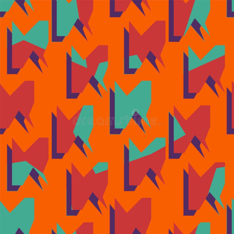 Seamless Geometry Pattern with Curved Geometry Elements. Stock ...