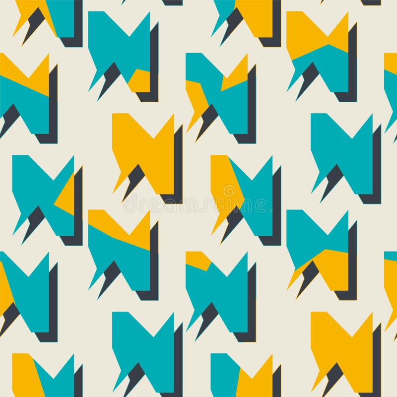 Seamless Geometry Pattern with Curved Geometry Elements. Stock Vector ...