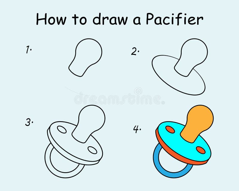 Step by Step To Draw a Pacifier. Drawing Tutorial a Pacifier. Drawing ...