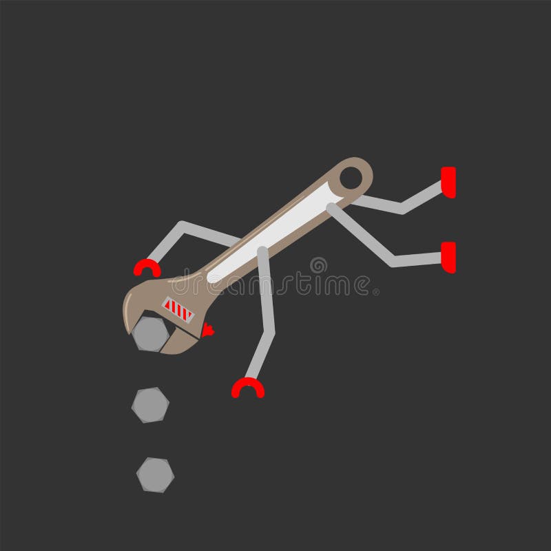 Spanner Wrench Vector Tools Animation Cartoon Stock Vector ...