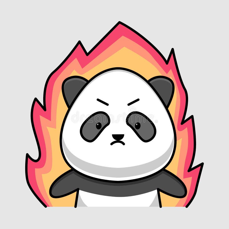 Cute angry panda cartoon stock vector. Illustration of icon - 251747022