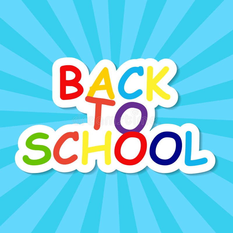 Banner with Rainbow Text Back To School. Vector Illustration Stock ...