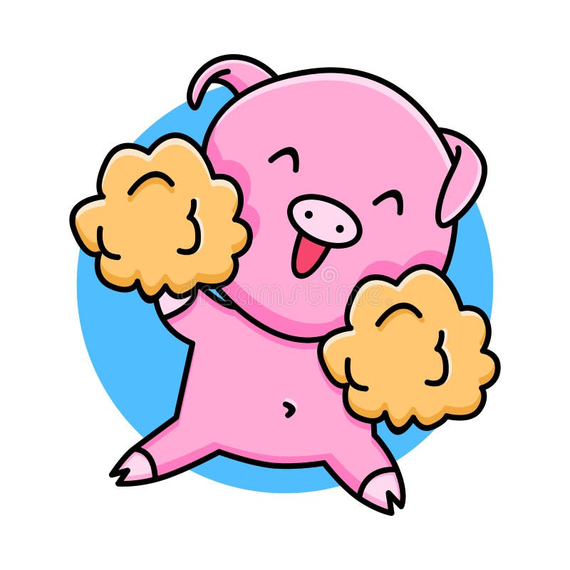 Cute Pig Cheerleader Cartoon Stock Vector - Illustration of character ...