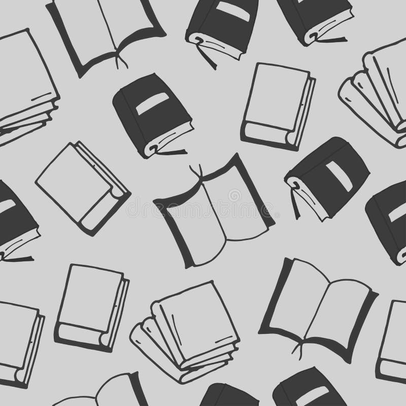 Seamless Pattern with Book Background. Open, Close and Stack of Book ...