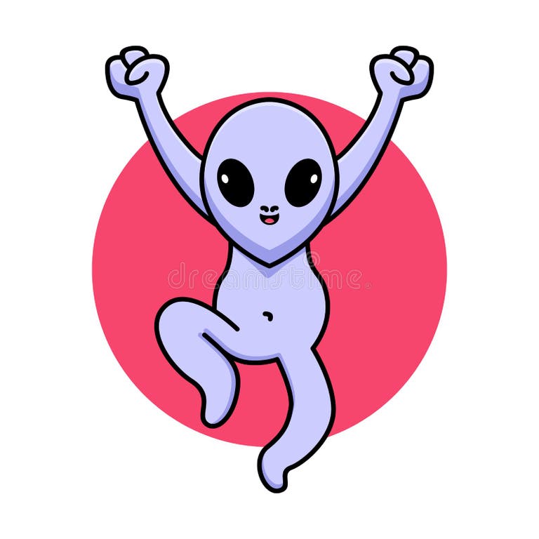 Cute Alien Jumping Cartoon Design Stock Vector - Illustration of ...