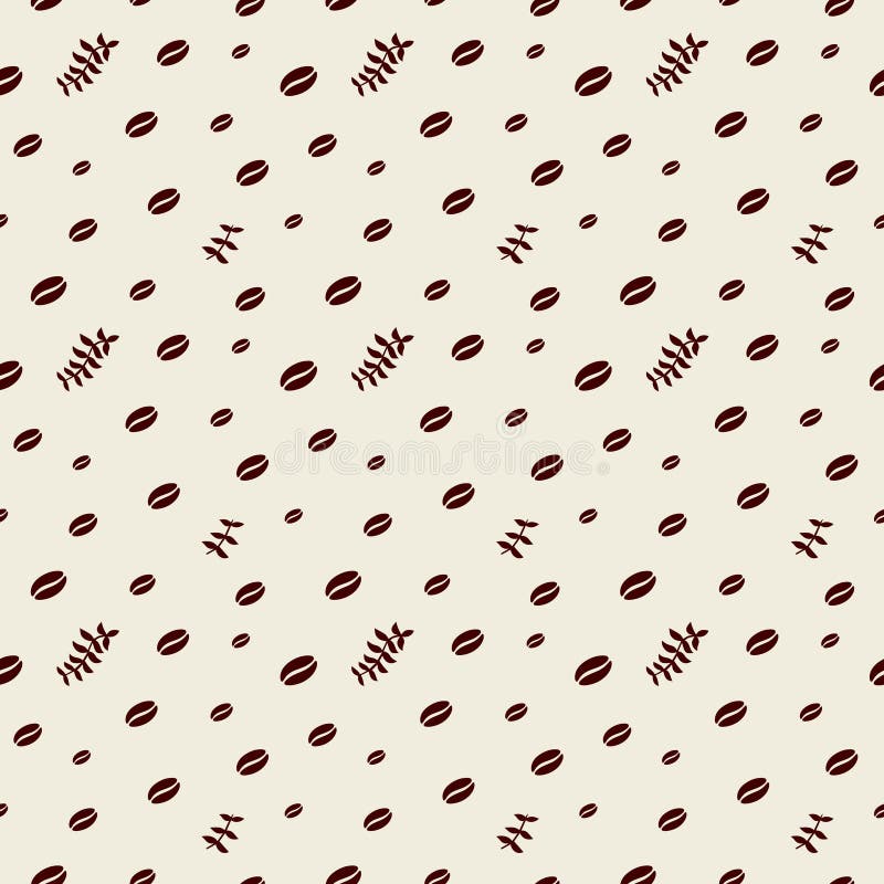 Vector Seamless Pattern with Random Coffee Beans and Large and Small ...