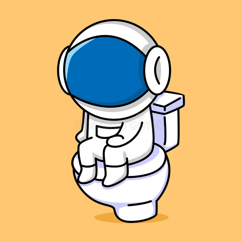 Cute Astronaut Pooping Cartoon Stock Vector - Illustration of moon ...