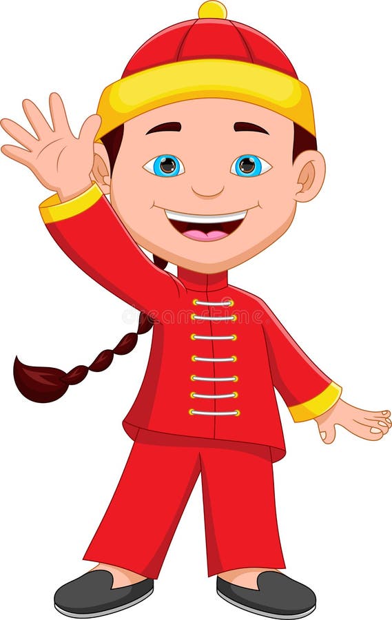 Asian Boy Girl Waving Hello Illustration Stock Illustrations – 66 Asian ...