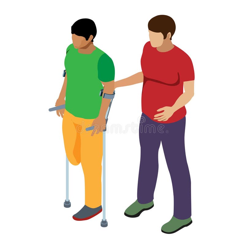 Girl Carrying Disabled Person Stock Illustrations – 19 Girl Carrying ...