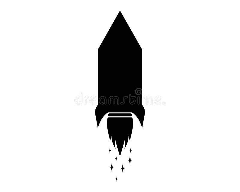Rocket Silhouette Illustration Astronaut Vehicle Icon. Rocket Launch ...