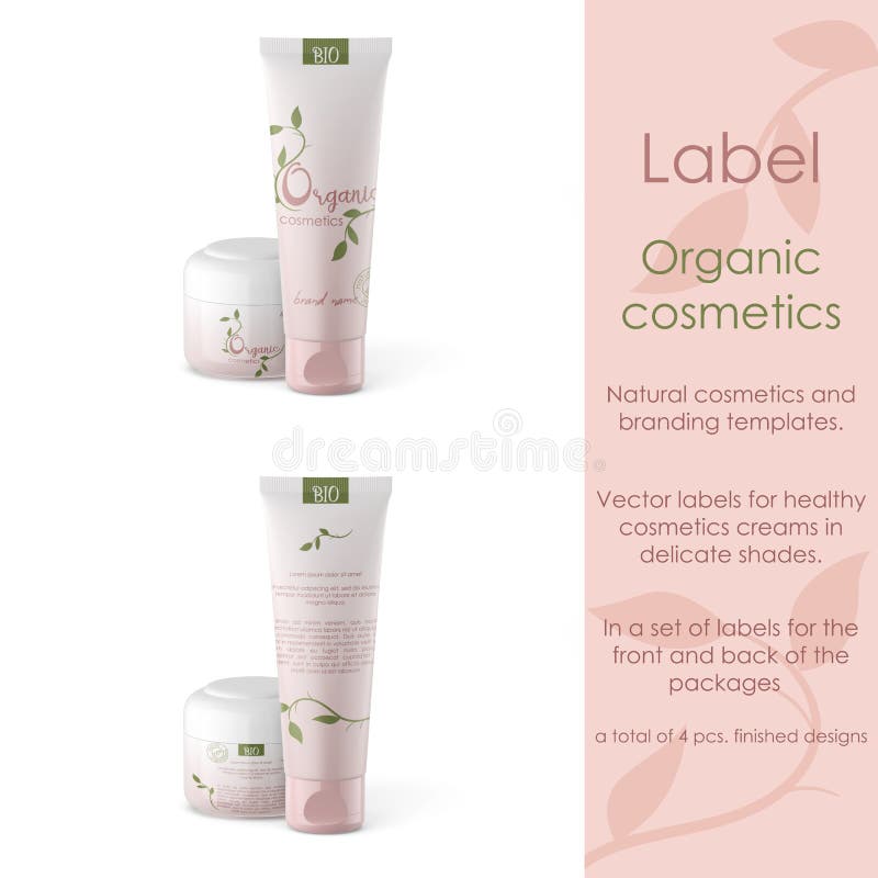 Organic Cosmetics Label, Eco Products, Natural Cosmetics Stock Vector ...
