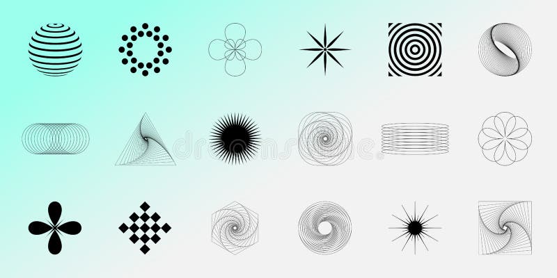 Geometric Abstract Elements Collection of Various Shapes. Stock Vector ...