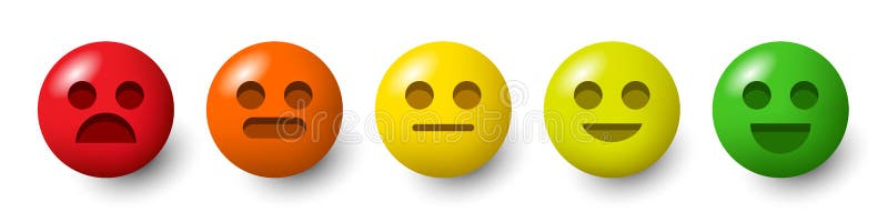 Rating Scale or Pain Scale in the Form of Emoticons. from Red To Green ...