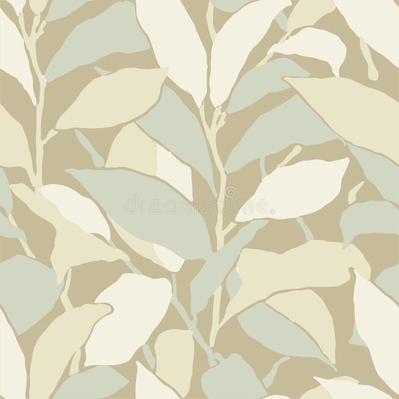 Vector Contemporary Art Leaf Illustration Seamless Repeat Pattern Stock ...