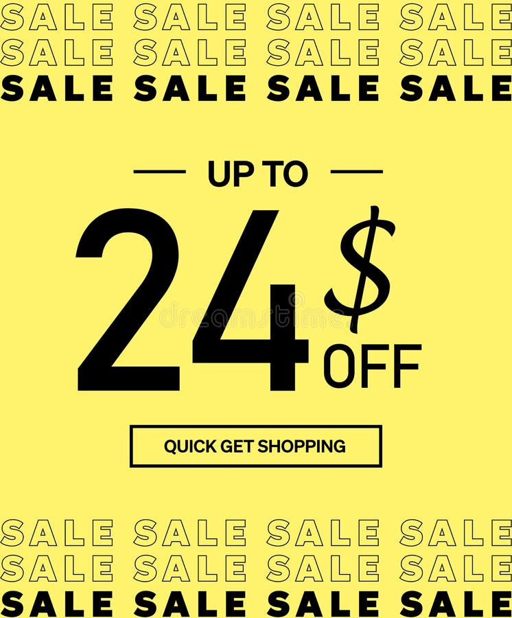 Sale Up To 24$ Off Shopping Day Poster or Banner with Gift Box Stock ...