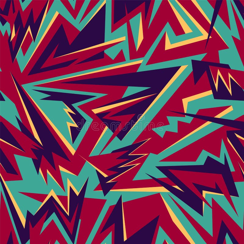 Seamless Abstract Urban Pattern with Curved Geometry Elemets and Grunge ...